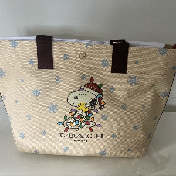 Coach | Bags | Coach Snoopy Christmas Tote | Poshmark